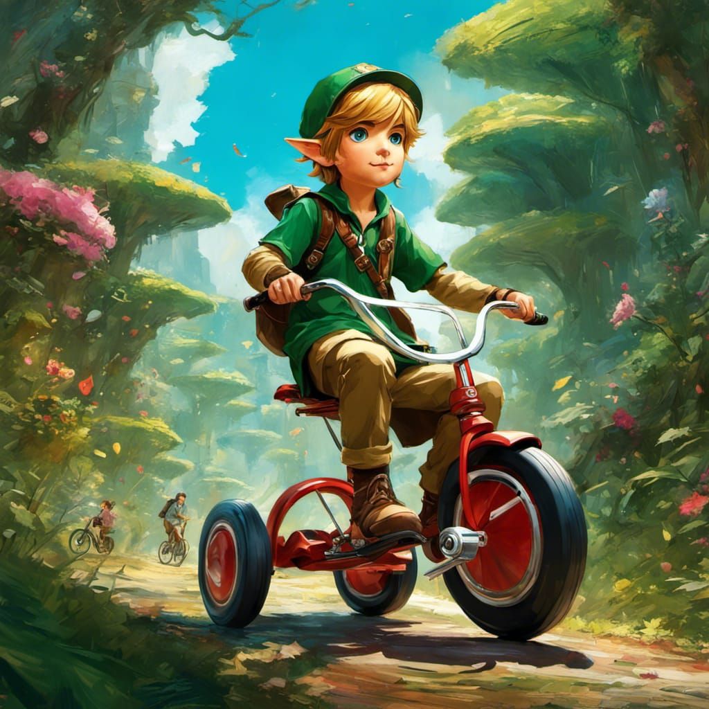 Link Riding the Triforcecycle - AI Generated Artwork - NightCafe Creator