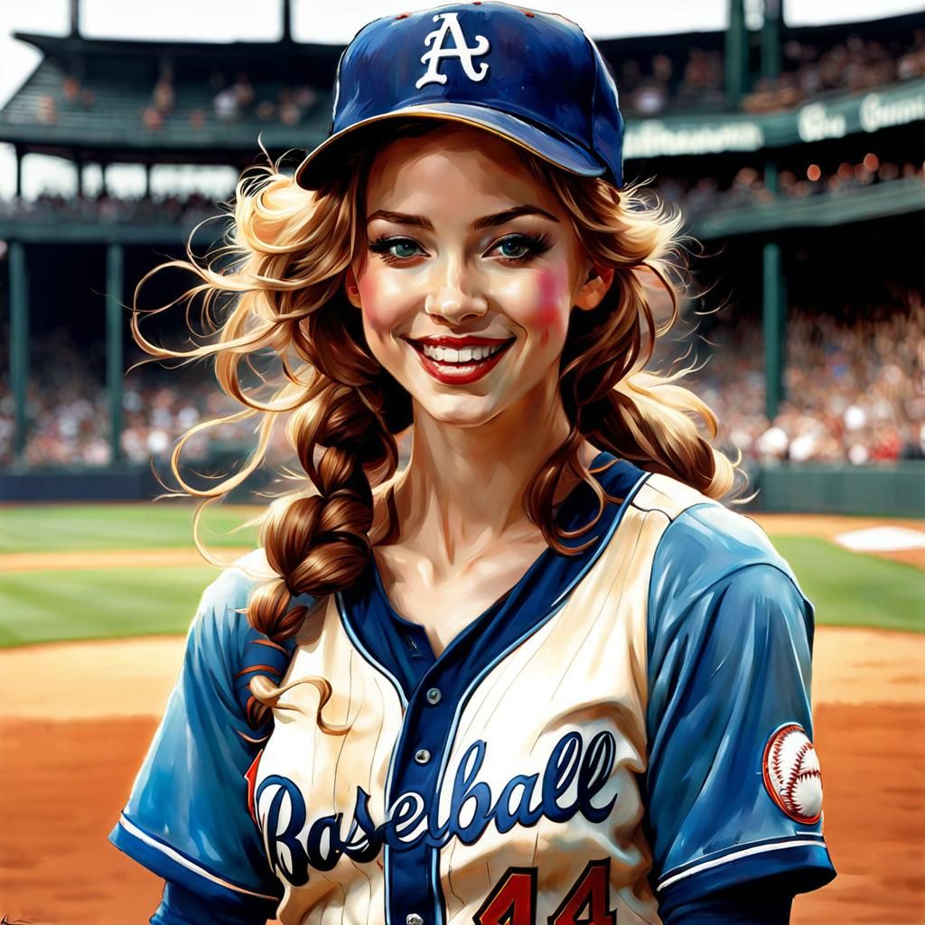 Belle baseball player - AI Generated Artwork - NightCafe Creator