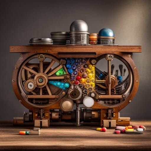 The pill machine - AI Generated Artwork - NightCafe Creator