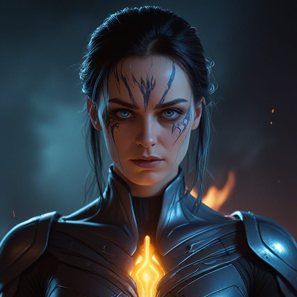 Hyper-Realistic Supervillain Portrait in Dark, Tri... - AI Art