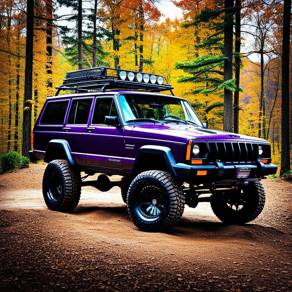 decked out 1991 jeep Cherokee xj. lifted 4". Black color with dark ...