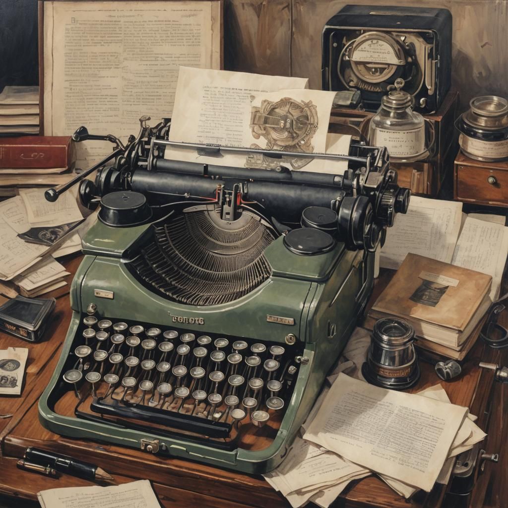 Vintage typewriter - AI Generated Artwork - NightCafe Creator