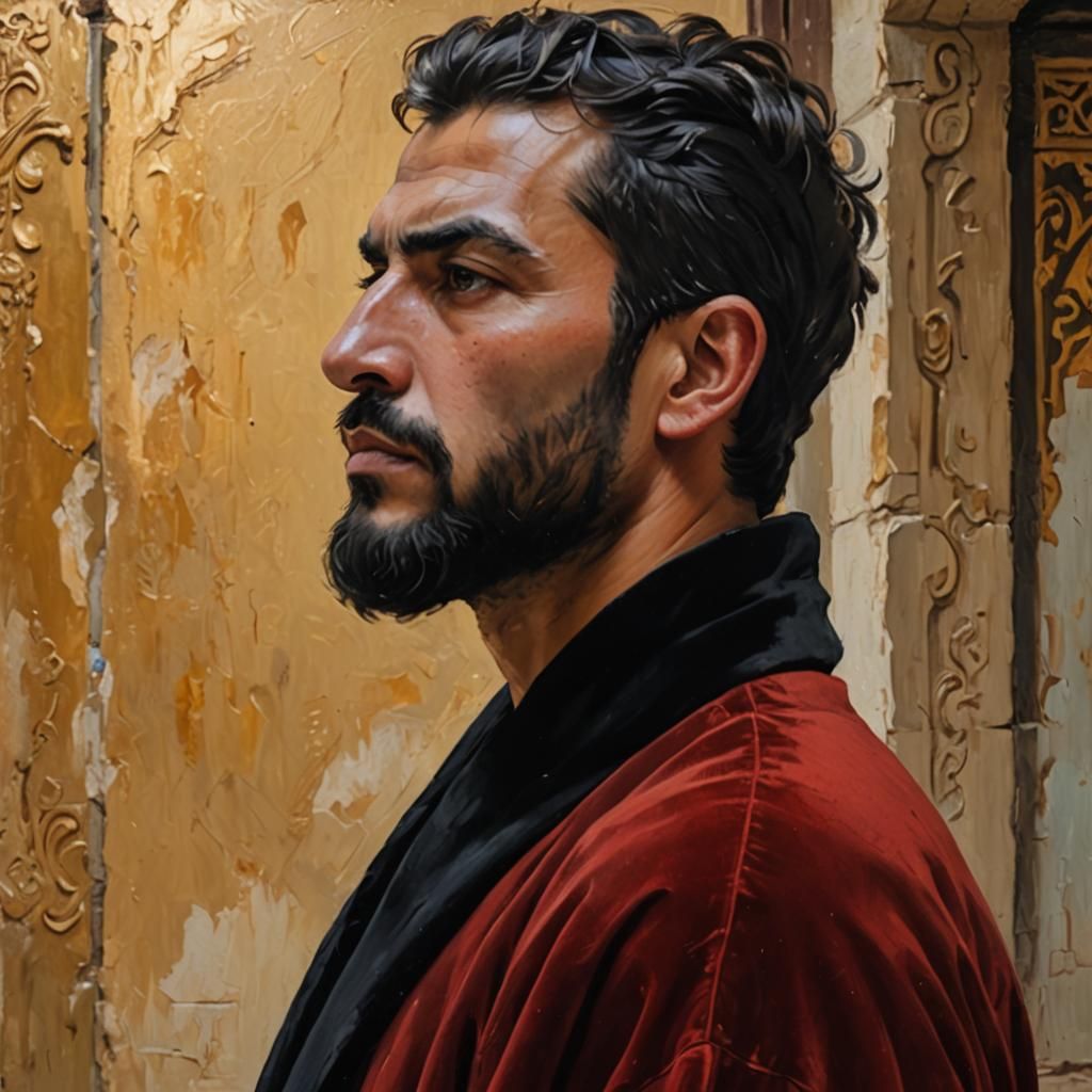 Adnan, gorgeous proud Arab with black hair and beard - AI Generated ...