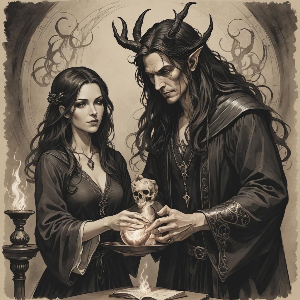 Witch and Demon - AI Generated Artwork - NightCafe Creator