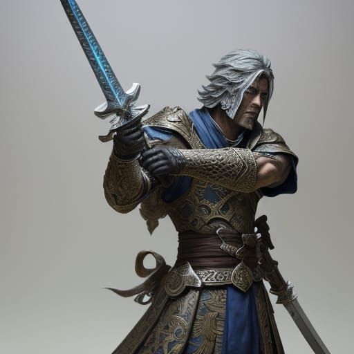 Hyper Realistic Elemental Sword with Intricate Det... - AI Art