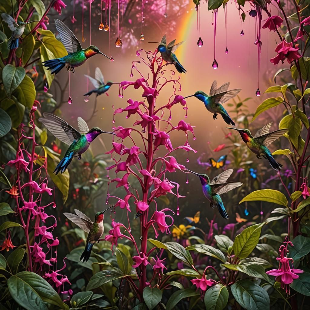 Hummingbirds - AI Generated Artwork - NightCafe Creator
