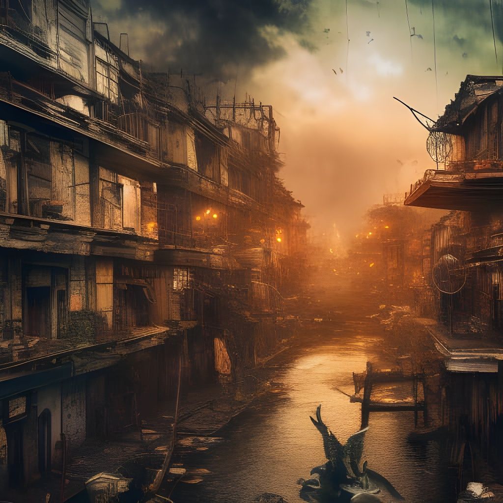 Dystopia dusk - AI Generated Artwork - NightCafe Creator