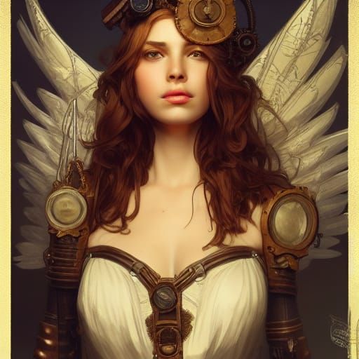 Steampunk angel - AI Generated Artwork - NightCafe Creator