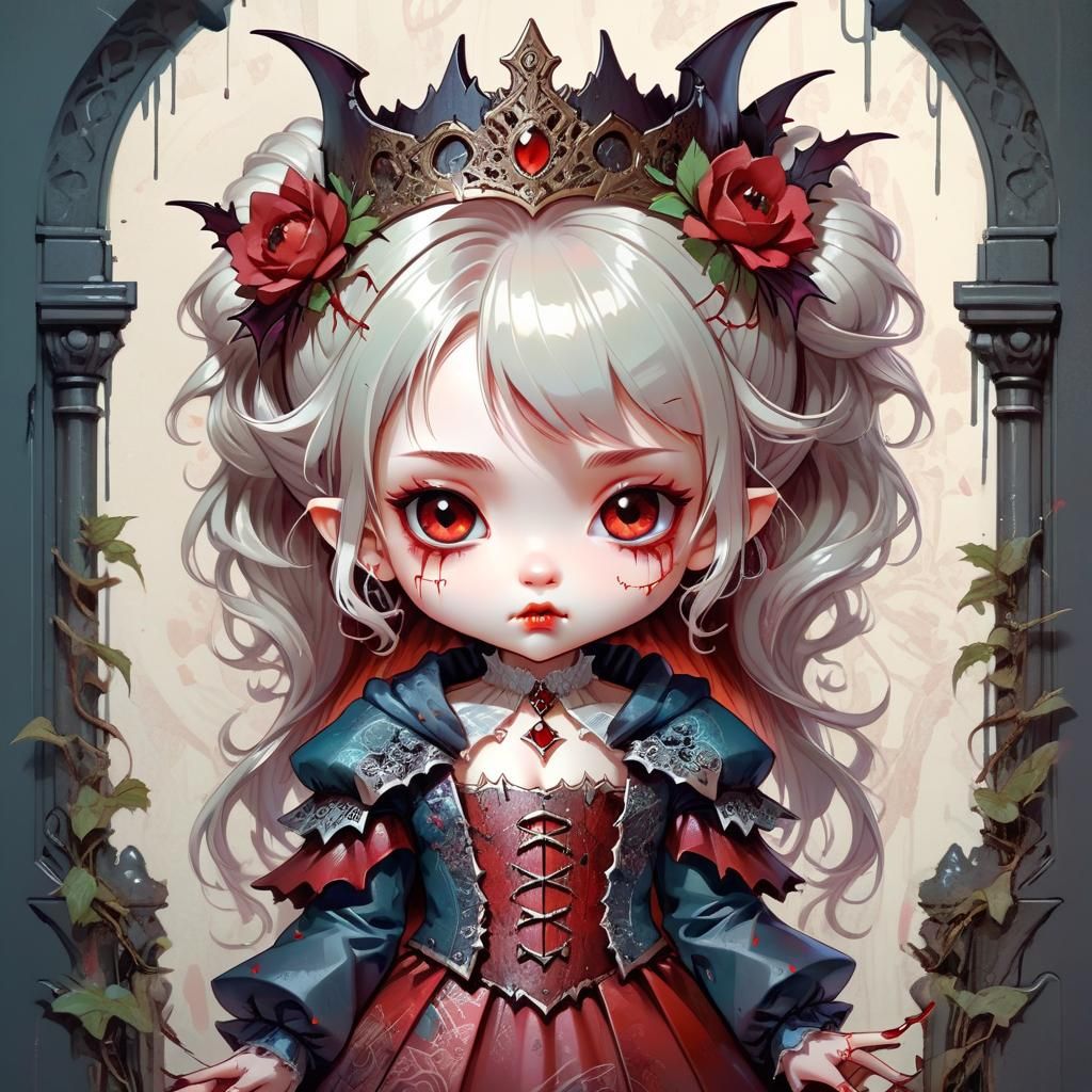 Cute Chibi Vampire Princess - AI Generated Artwork - NightCafe Creator