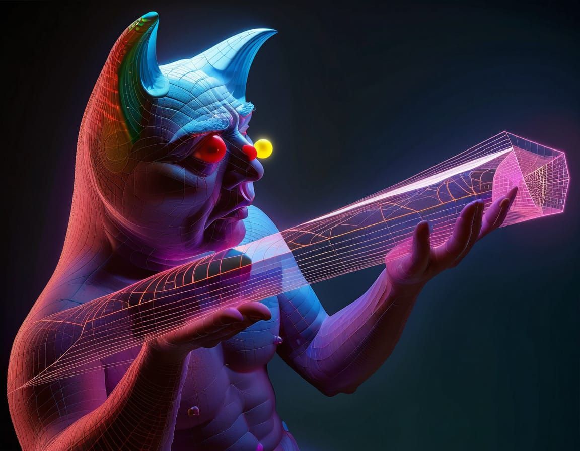 negatory inside out luminobabel 3D gigantic flo... - AI Art