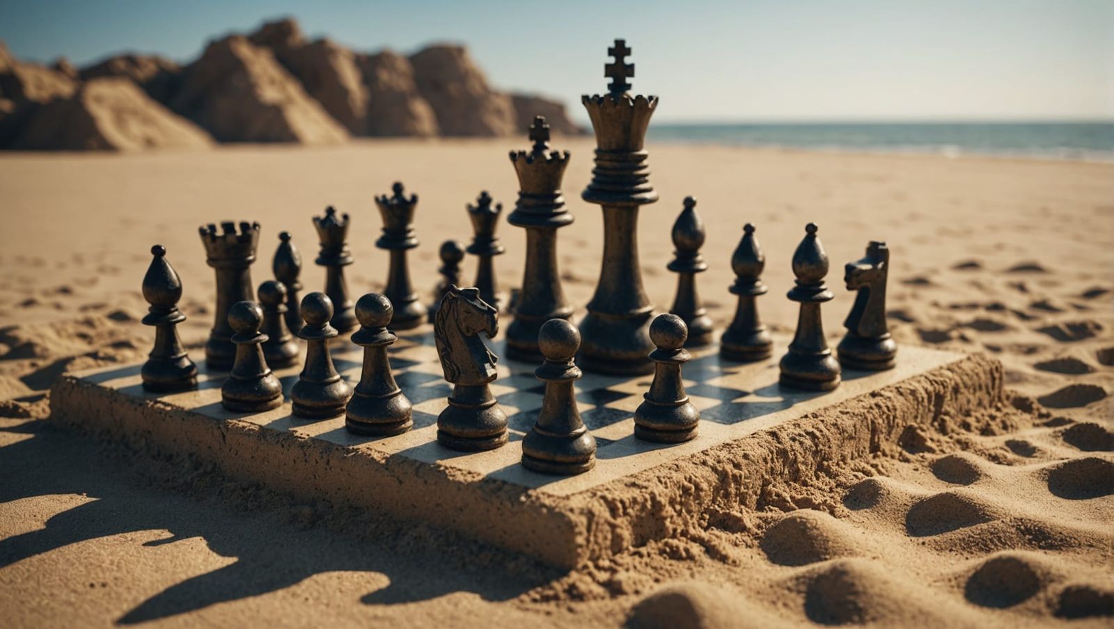 Beach Chess Sandcastle - AI Generated Artwork - NightCafe Creator