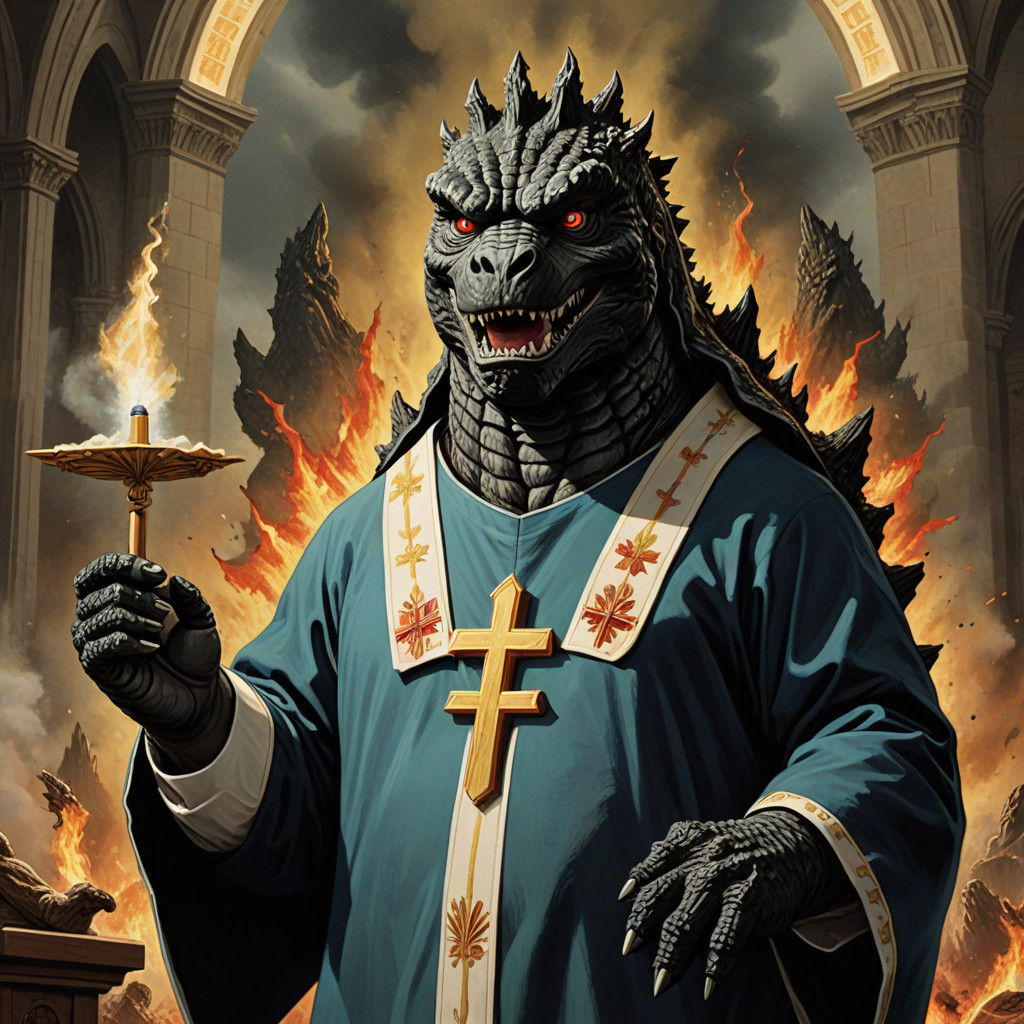 Godzilla as a Catholic Priest - Godzilla as Devout Catholic ...