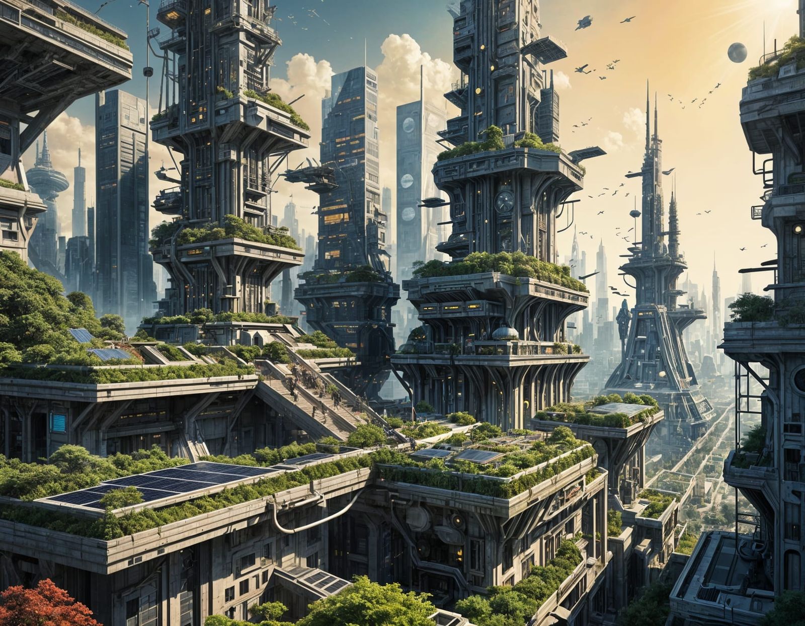 Surreal Cityscape of Tomorrow in Vibrant Retrofutu... - AI Art