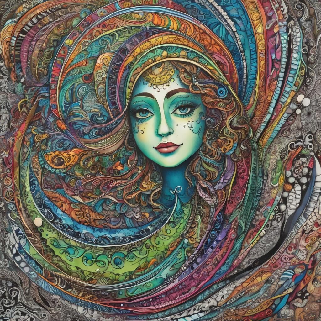 Spectrum Cosmic Serenade mother earth zentangle colorful peano curve ...