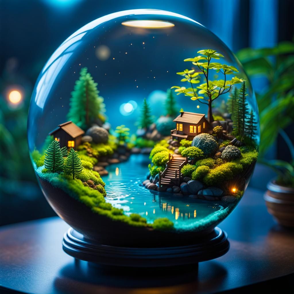 Self-sustainable miniature ecosystem - AI Generated Artwork - NightCafe ...
