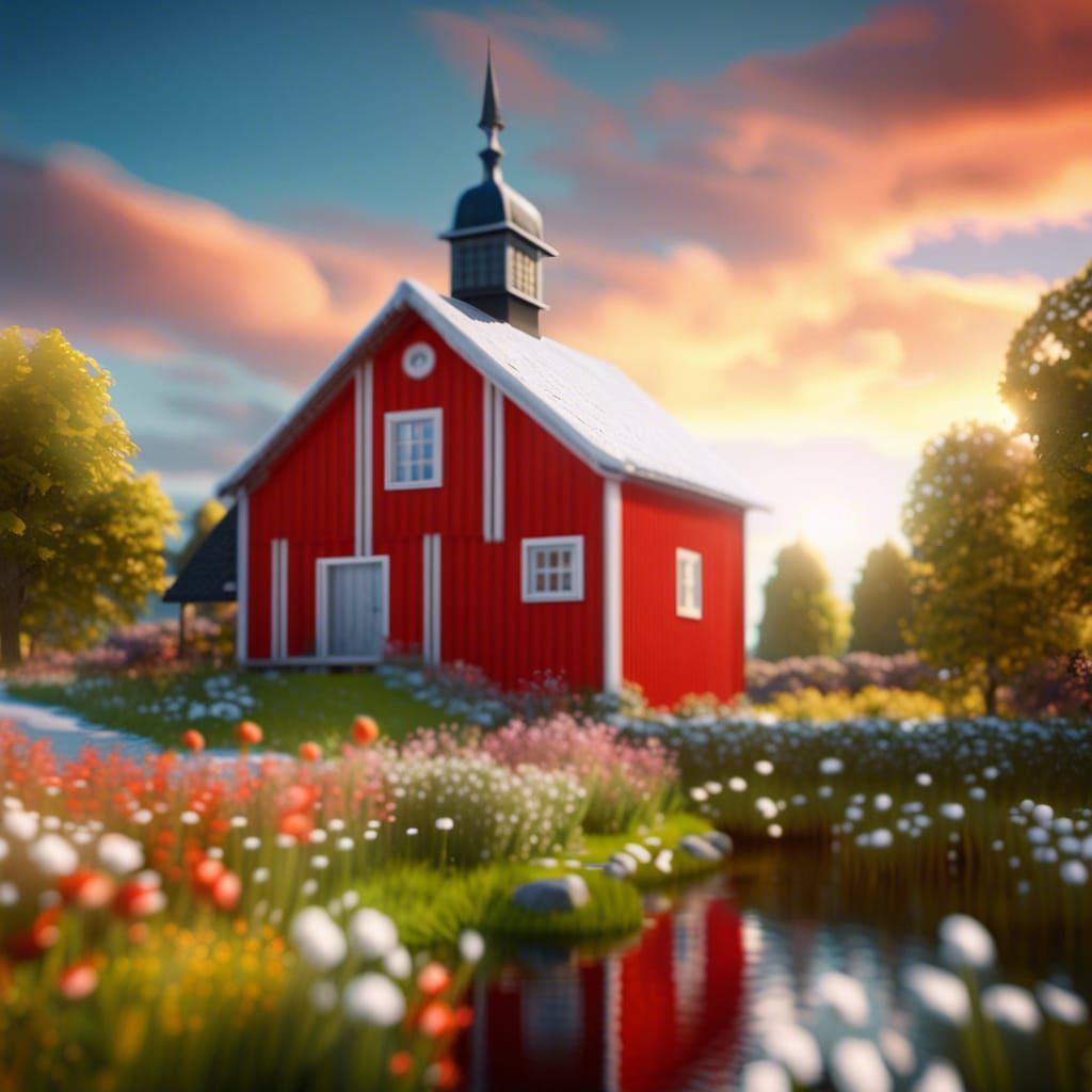 Dahlberg's Lutheran Barn - AI Generated Artwork - NightCafe Creator