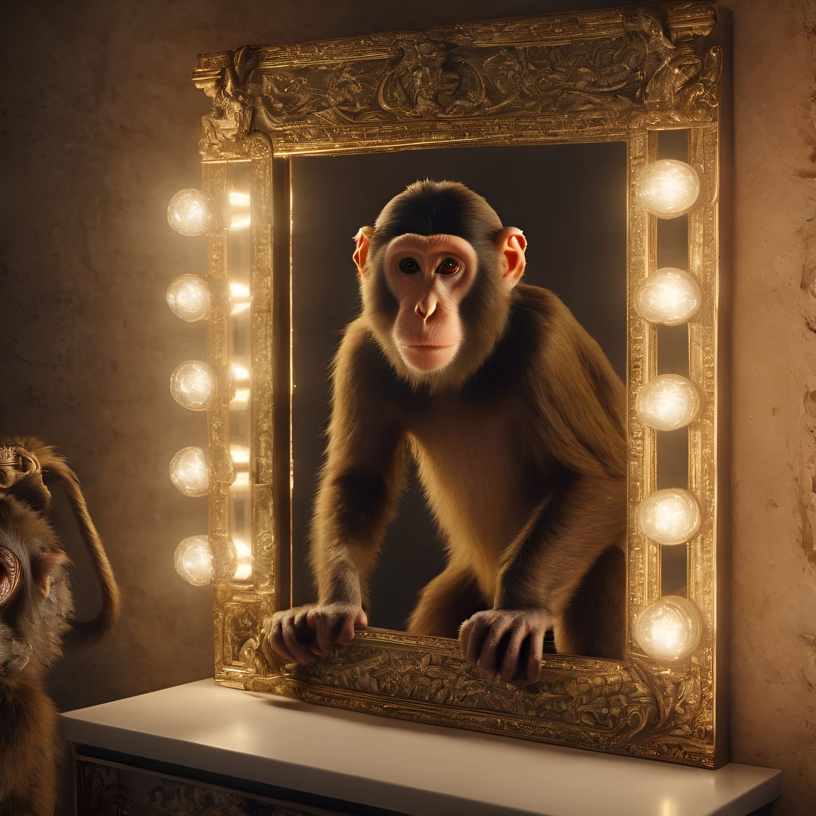 Monkey mirror - AI Generated Artwork - NightCafe Creator