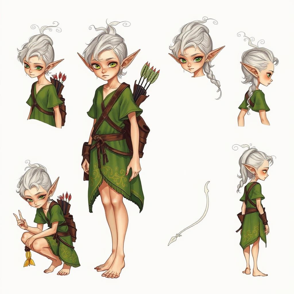 Whimsical Fantasy Elf Sprite Study in Miyazaki-Ins... - AI Art
