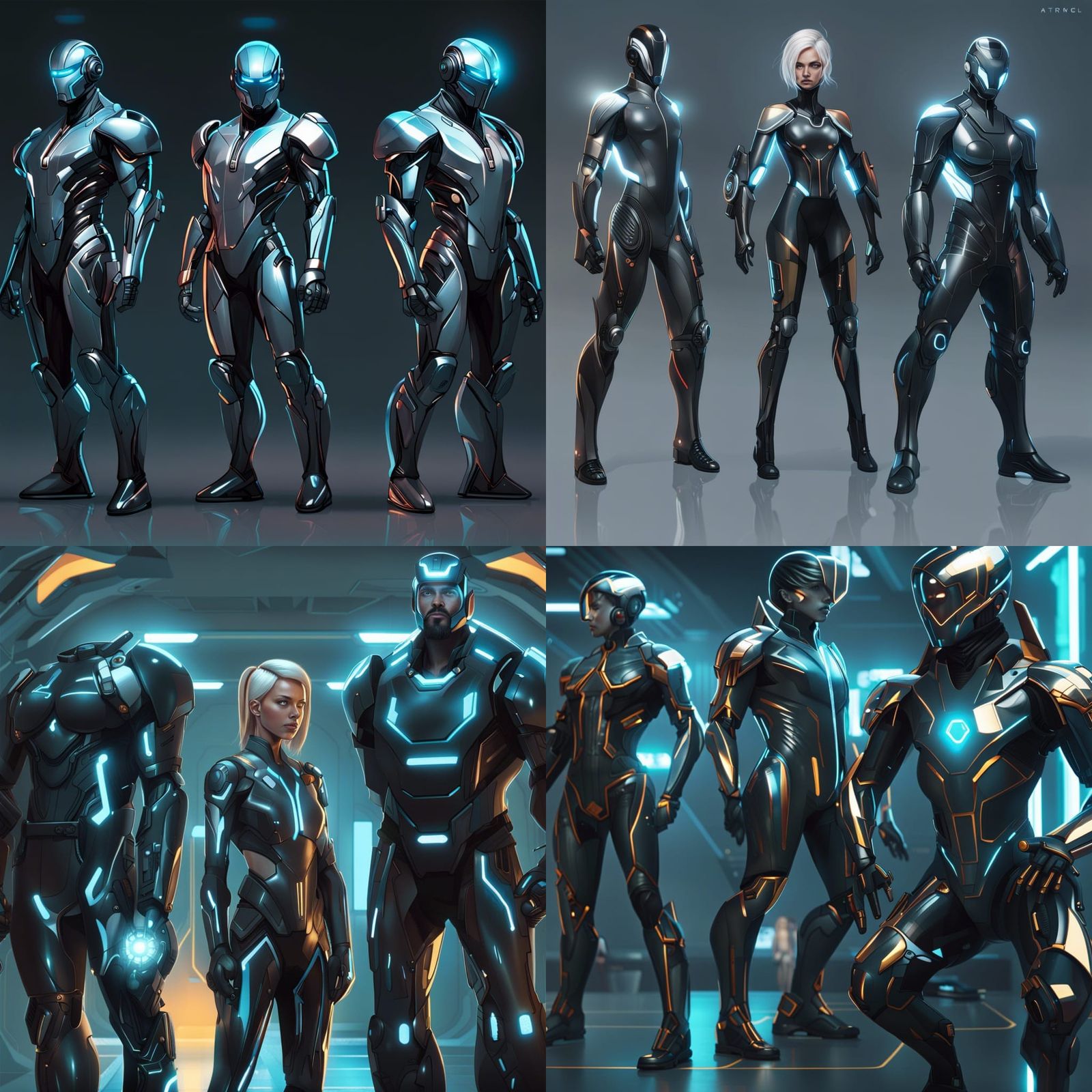 character design, cybernetic, future, ai, marvel, armory, tron, realism ...