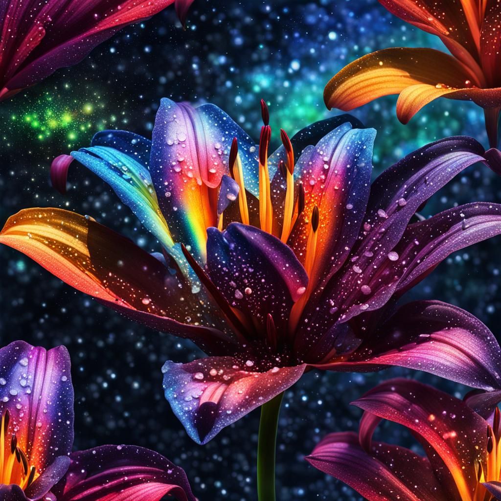 Cosmic Lily – Intelligent Design - AI Generated Artwork - NightCafe Creator