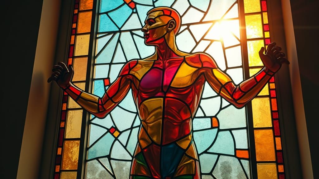 The Stained-Glass-Man! - AI Generated Artwork - NightCafe Creator