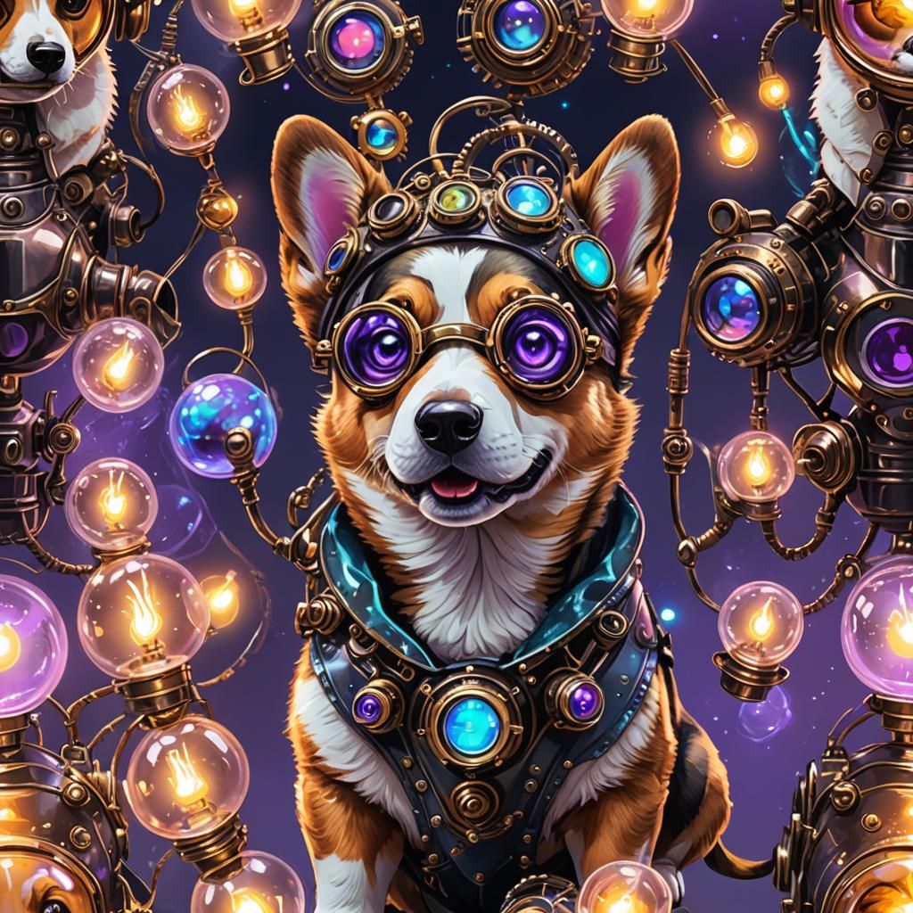 steampunk corgi - AI Generated Artwork - NightCafe Creator