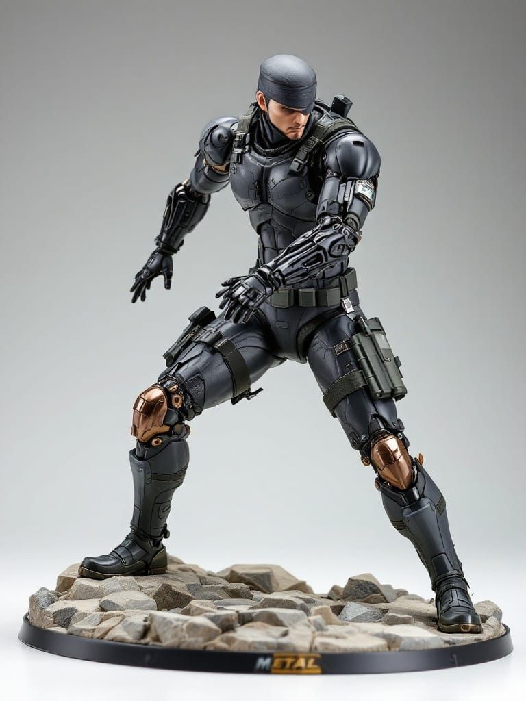 Metal Gear Solid Snake Action Figurine in Epic Pos... - AI Art
