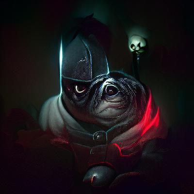 Pug Knight In The Dark - AI Generated Artwork - NightCafe Creator