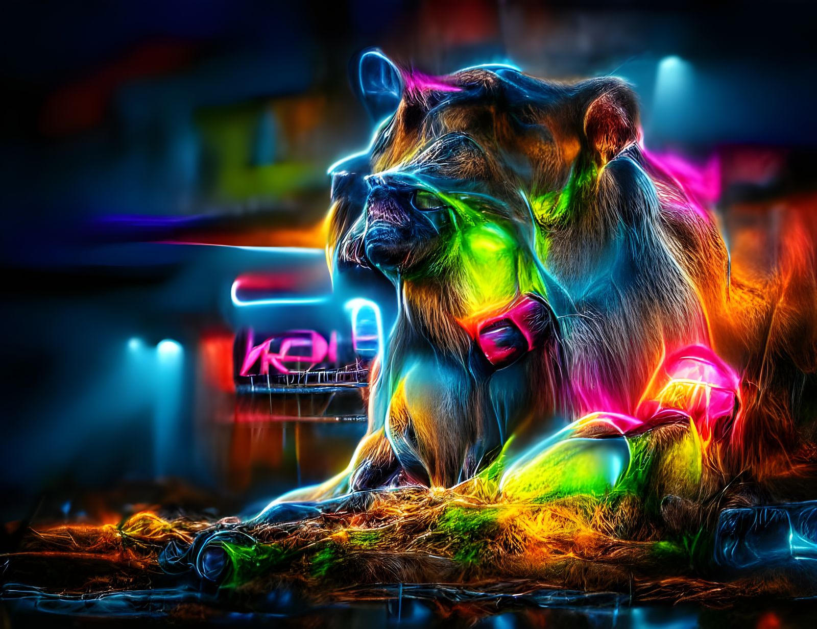 Neon Beast - AI Generated Artwork - NightCafe Creator