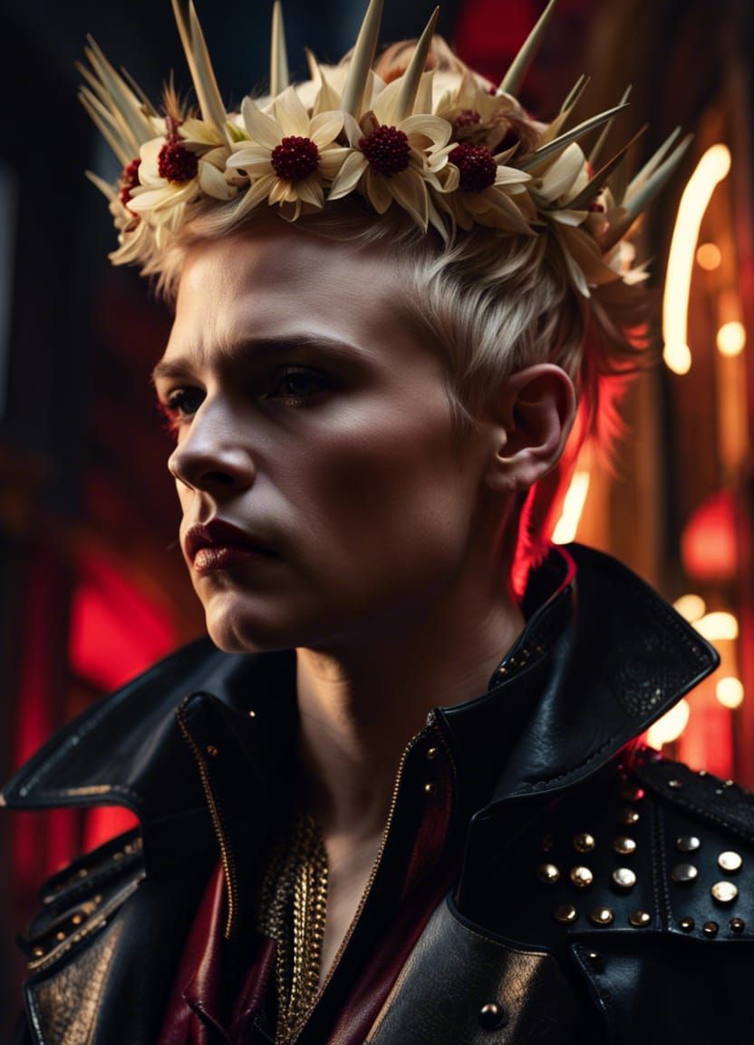 Floral Punk - AI Generated Artwork - NightCafe Creator