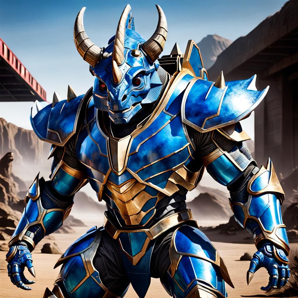 Power Rangers: Team Literal - Blue Triceratops Ranger - AI Generated ...