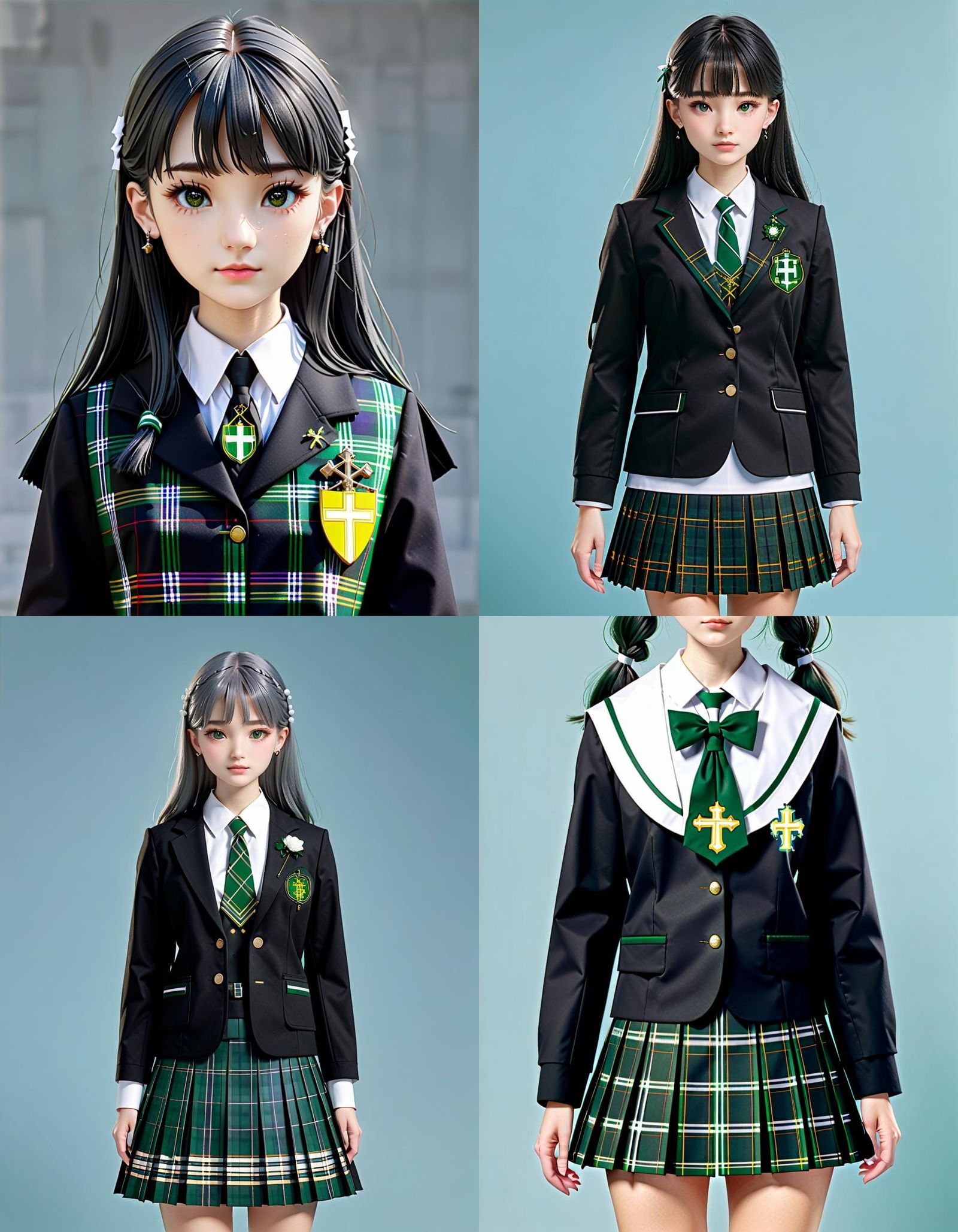 Catholic school girl uniforms - AI Generated Artwork - NightCafe Creator