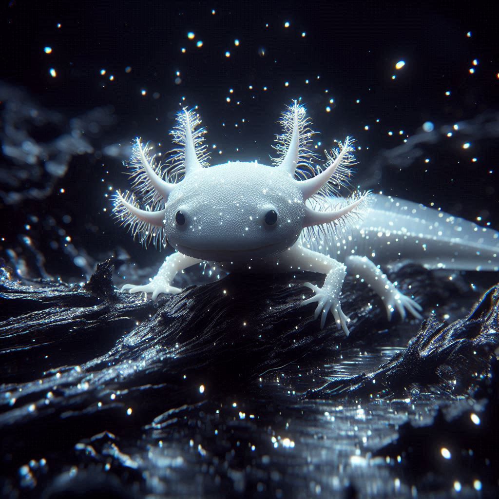 Magical night: Axolotl - AI Generated Artwork - NightCafe Creator
