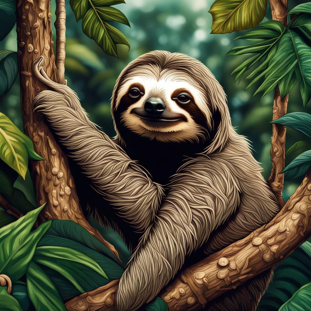 cute sloth design - AI Generated Artwork - NightCafe Creator
