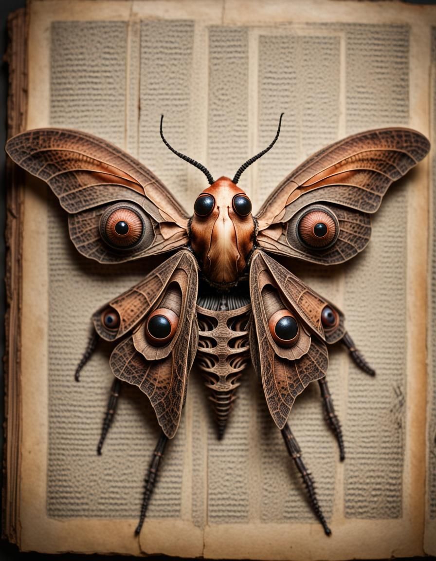 Moth Specimen 02 - AI Generated Artwork - NightCafe Creator