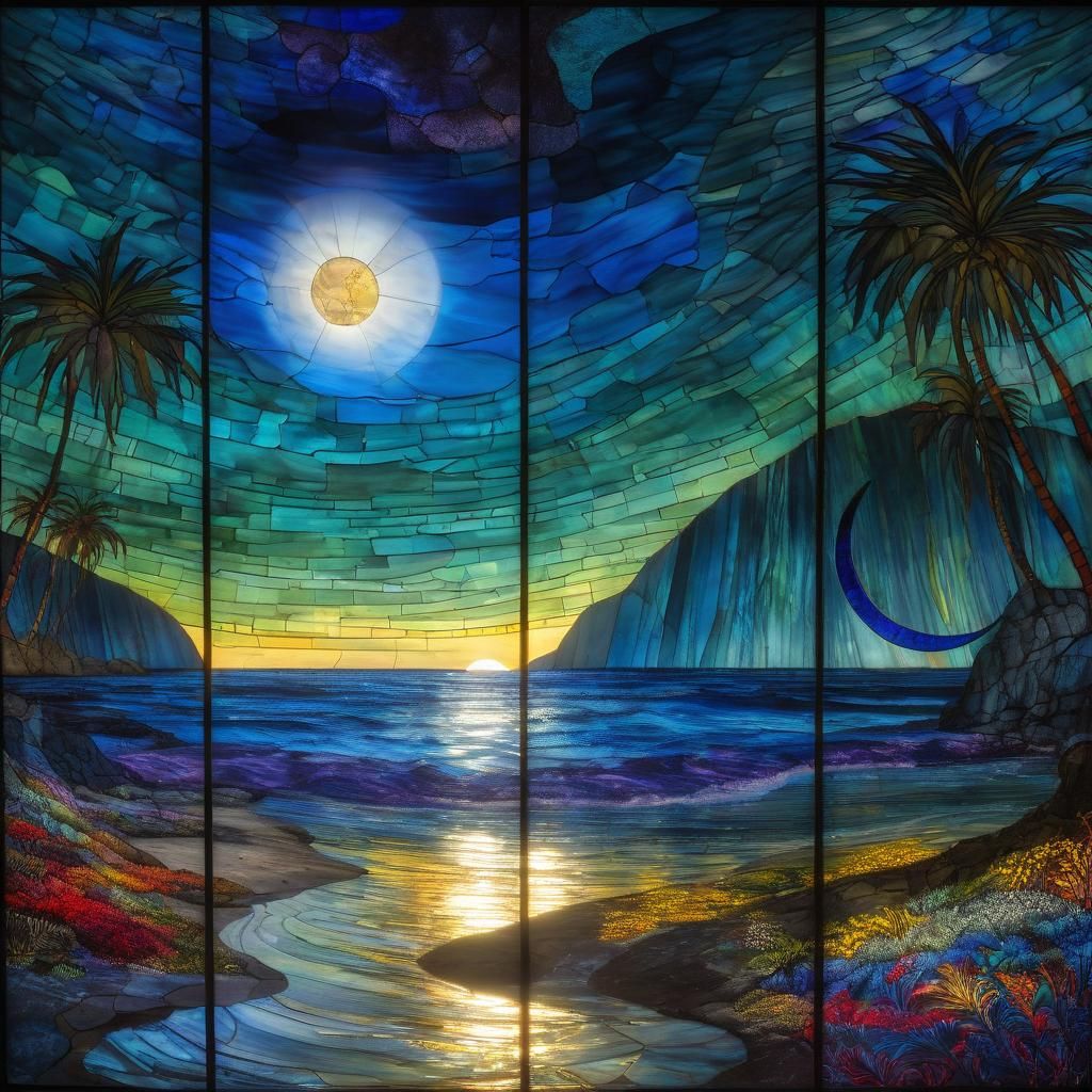 Stained Sky and Sea - AI Generated Artwork - NightCafe Creator