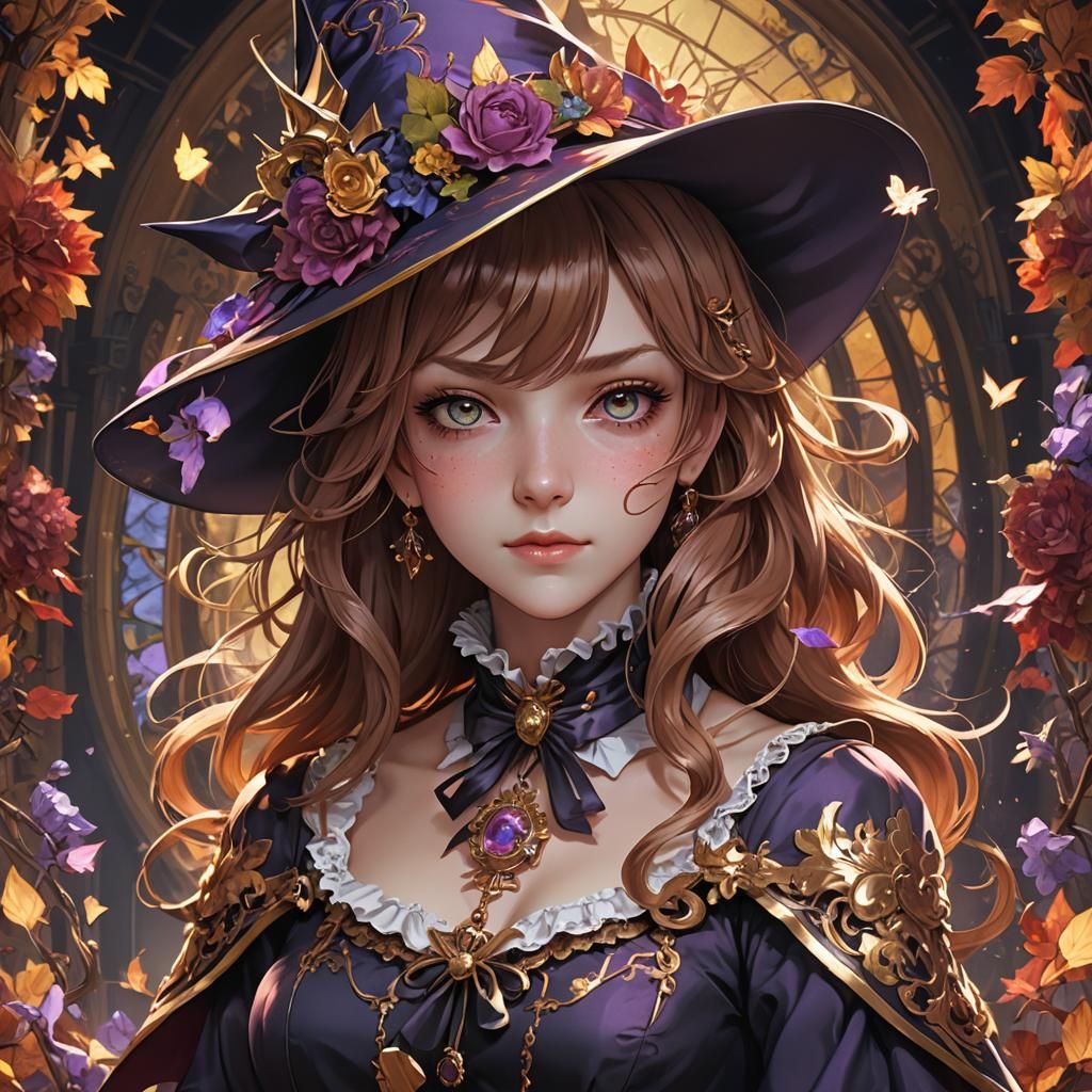 Witch with flowers - AI Generated Artwork - NightCafe Creator