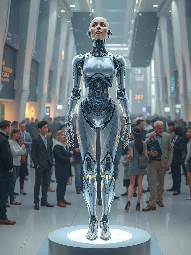 Create a highly detailed and ultra-realistic image of a humanoid female ...