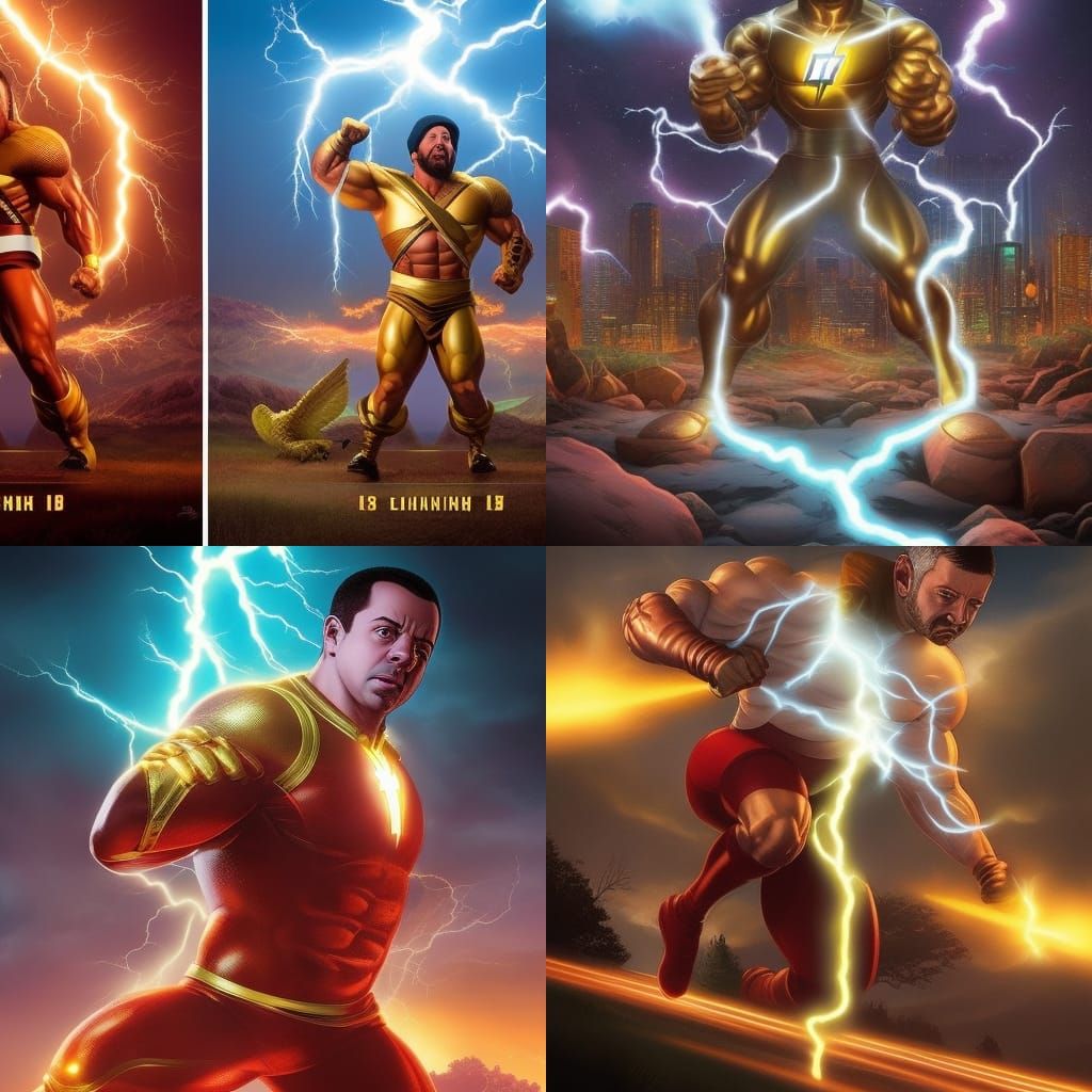 Weakling transformed into superhero by lightning, before-and-after ...