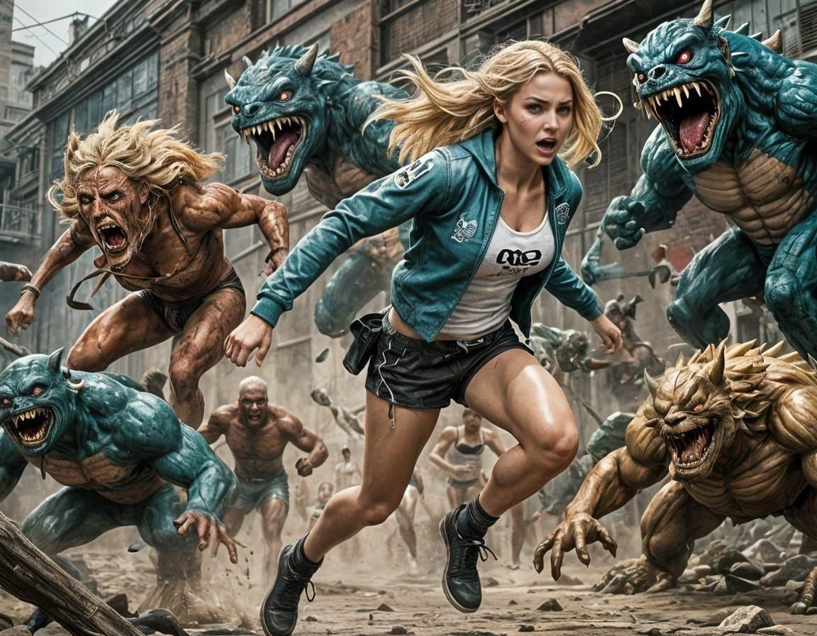 Running from Monsters - AI Generated Artwork - NightCafe Creator