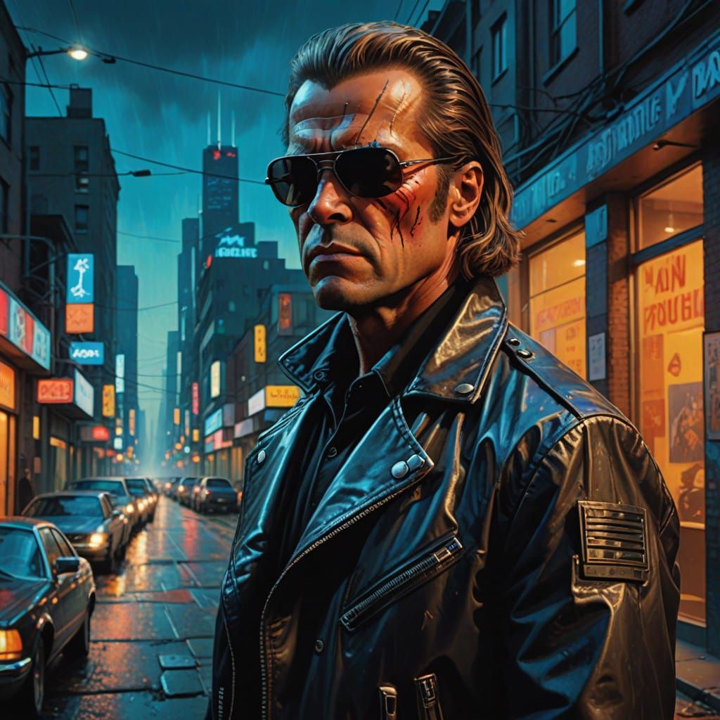 Bach as Cyberpunk Terminator in Hyperealistic Magr... - AI Art