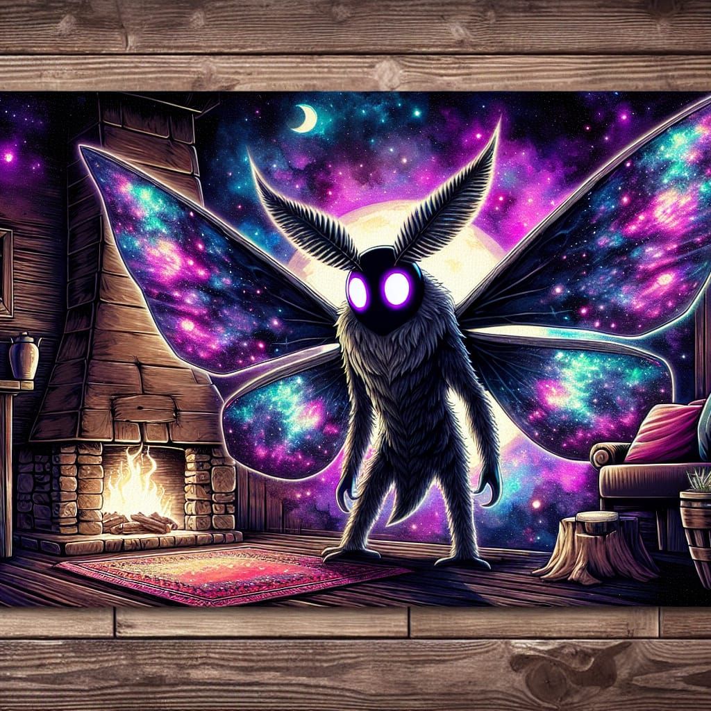 Arrival of the cosmic Moth Man - AI Generated Artwork - NightCafe Creator