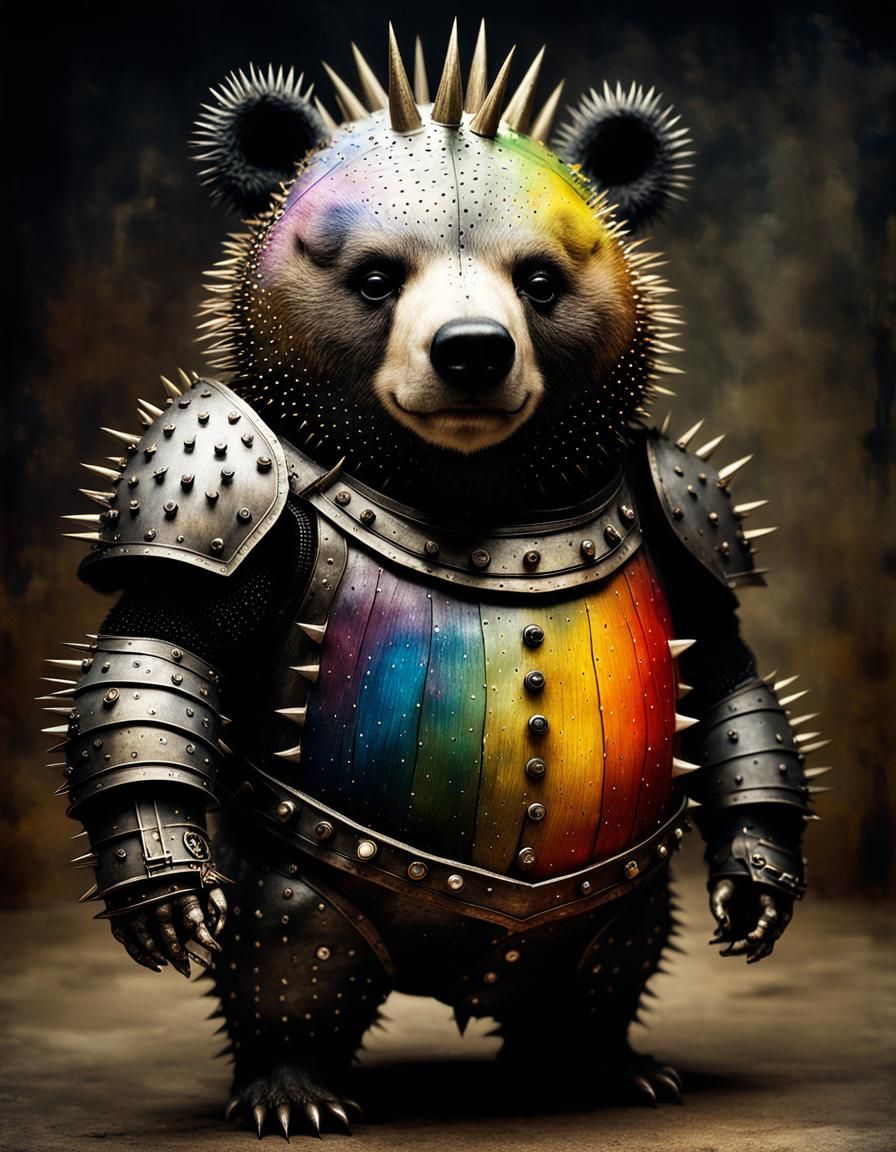 "Spiky Rainbow Armored Darkness Obese Bear Knight": photograph by ...