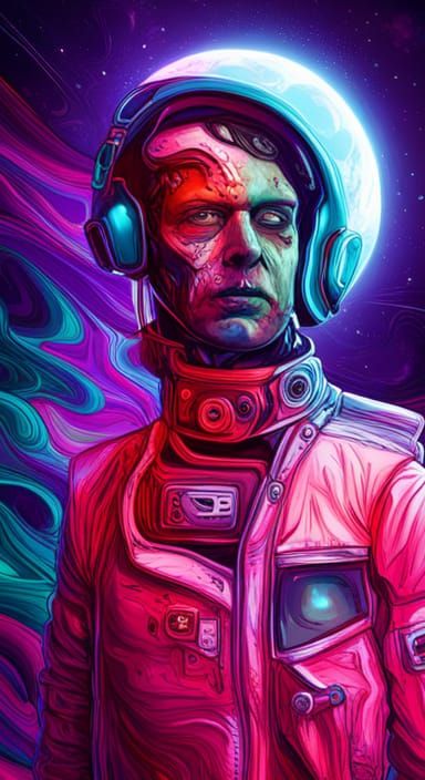 Psychedelic Zombie Astronaut - AI Generated Artwork - NightCafe Creator