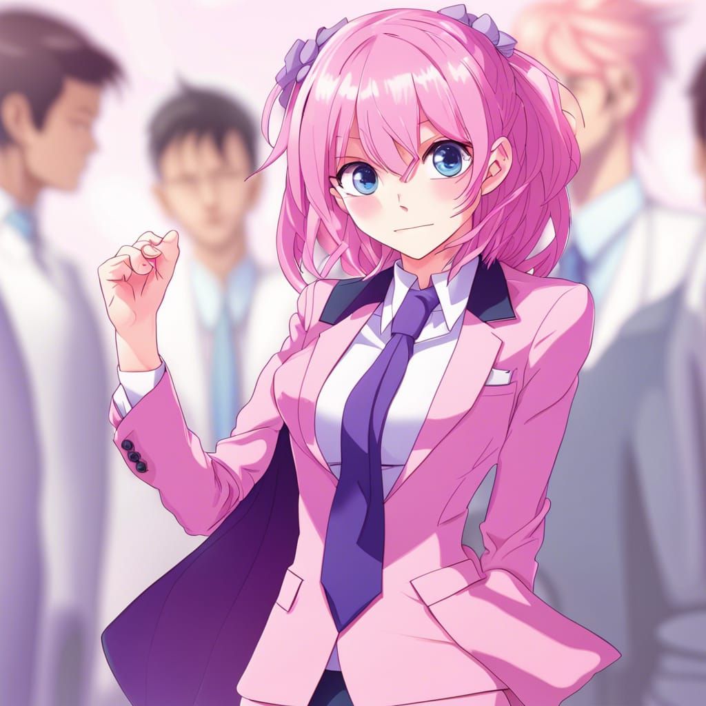 Cute anime office worker girl - AI Generated Artwork - NightCafe Creator