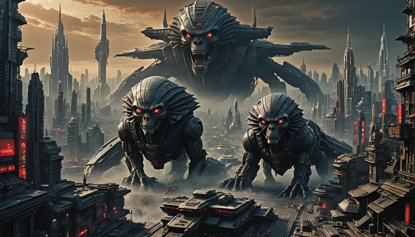Alien Mega City - AI Generated Artwork - NightCafe Creator