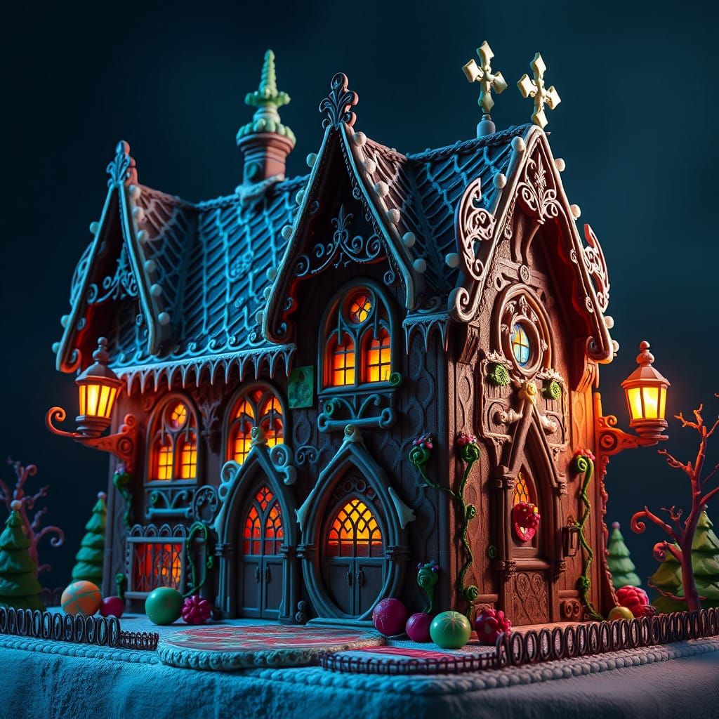 Gothic gingerbread house - Gothic Gingerbread Mansion in Wh...