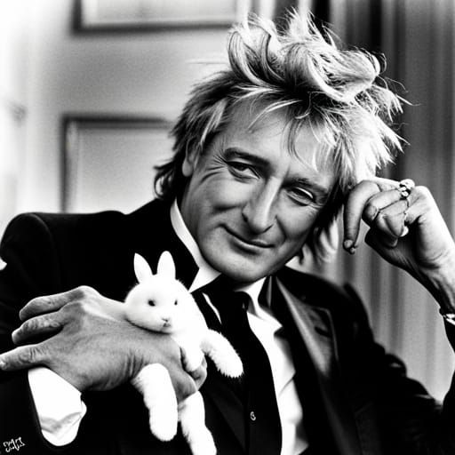 Rod Stewart wakes up with bunny paws - AI Generated Artwork - NightCafe ...