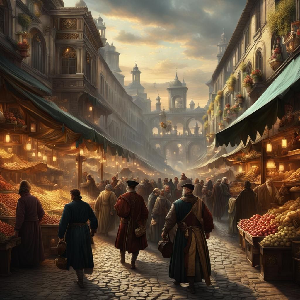 Renaissance Market - AI Generated Artwork - NightCafe Creator