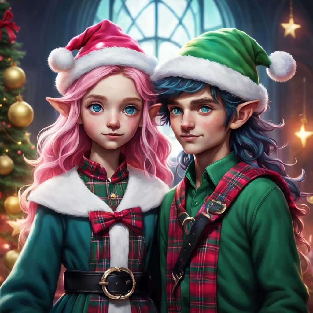 Vibrant Christmas Scene in 3D Glittering Pixar Sty... - AI Art